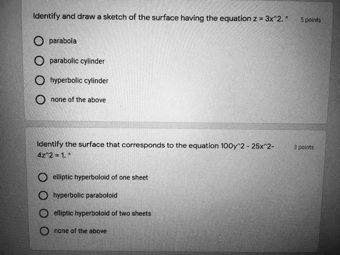 identify and draw a sketch of the surface having the equation 2 13x 2 5 ...