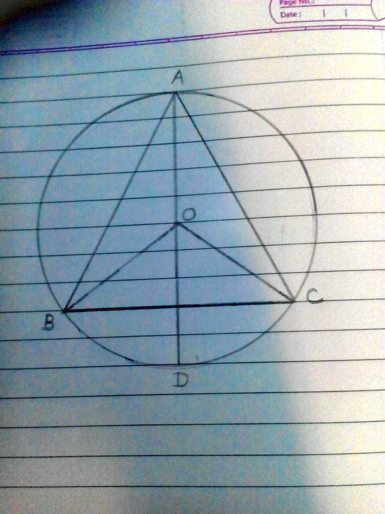 SOLVED: In the given figure, O is the center of the circle. If diameter AD bisects âˆ BOC, prove ...