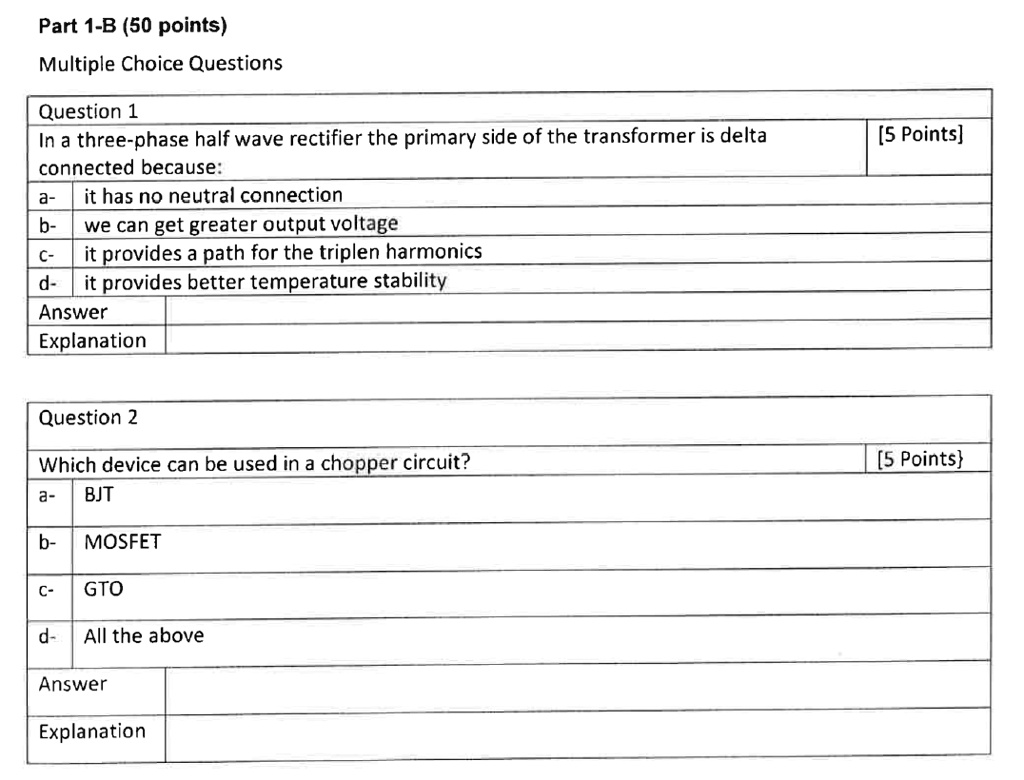 [GET ANSWER] Part 1-B (50 points) Multiple Choice Questions Question 1 ...