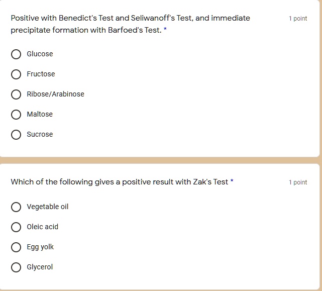 Positive with Benedict's Test and Seliwanoff's Test, and immediate ...