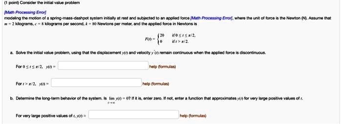 SOLVED: Texts: (1 point) Consider the initial value problem Math ...