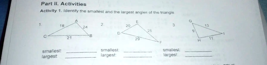 SOLVED: Part II. Activities Activity 1. Identify the smallest and the ...