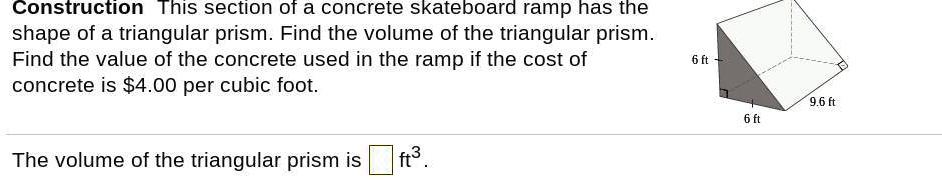 Construction This section of a concrete skateboard ramp has the shape ...