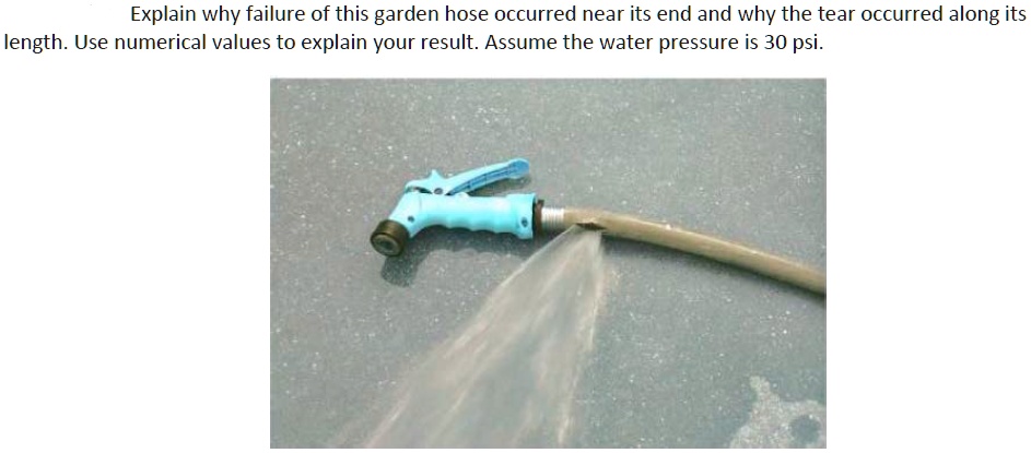 Explain why failure of this garden hose occurred near its end and why ...