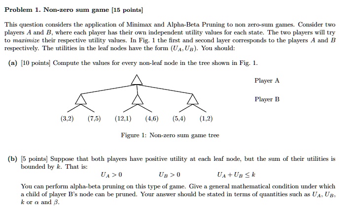 SOLVED: This question's topic is artificial intelligence. Problem 1: Non-zero sum game [15 ...