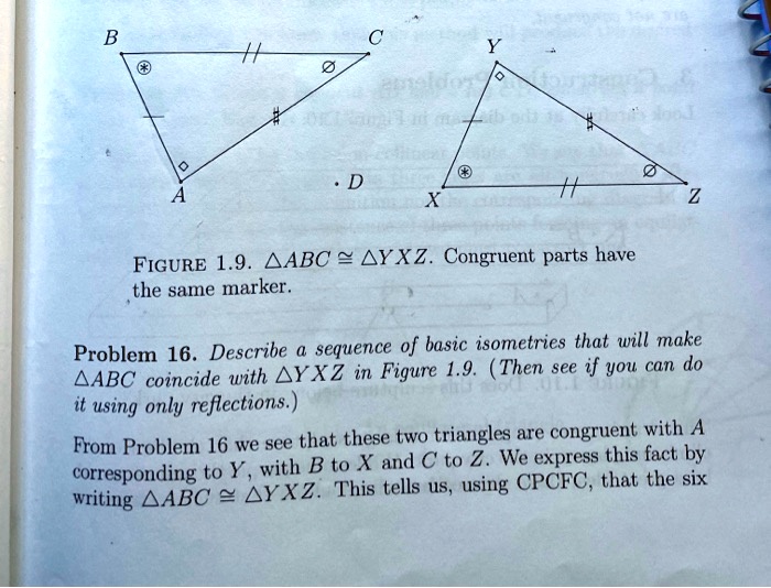 figure 19 aabc ayxz congruent parts have the same marker problem 16 ...