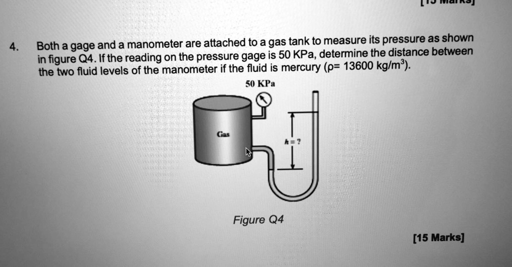 SOLVED: Lio Both a gage and a manometer are attached to a gas tank to ...