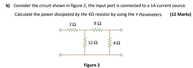 SOLVED: b) Consider the circuit shown in Figure 2. The input port is connected to a 1A current ...