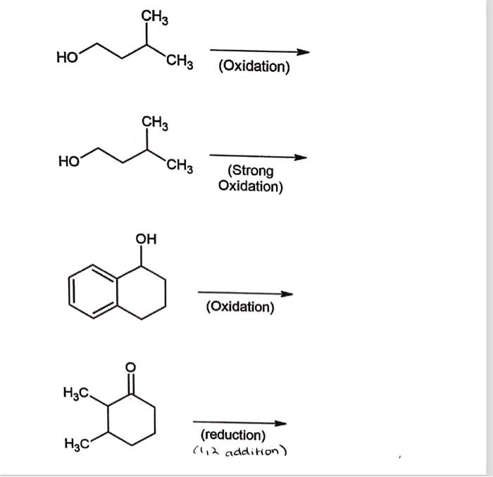 SOLVED: CH3OH (Oxidation) CH3OH (Strong Oxidation) CH3OH (Oxidation ...
