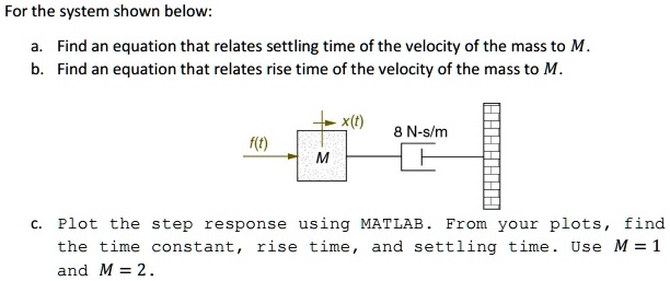 SOLVED: For the system shown below: a. Find an equation that relates ...