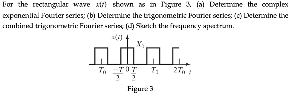 SOLVED: For the rectangular wave x(t) shown as in Figure 3, (a ...