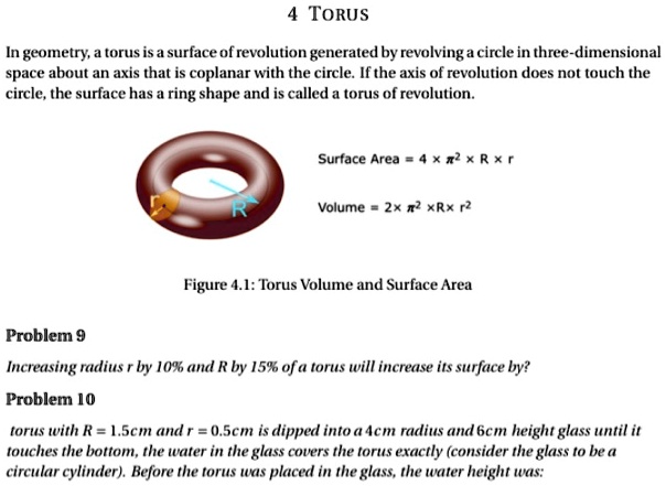 torus in geometry torus is a surface ofrevolution generated by ...
