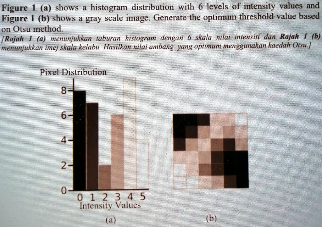 SOLVED:Figure shows a histogram distribution with 6 levels of intensity ...