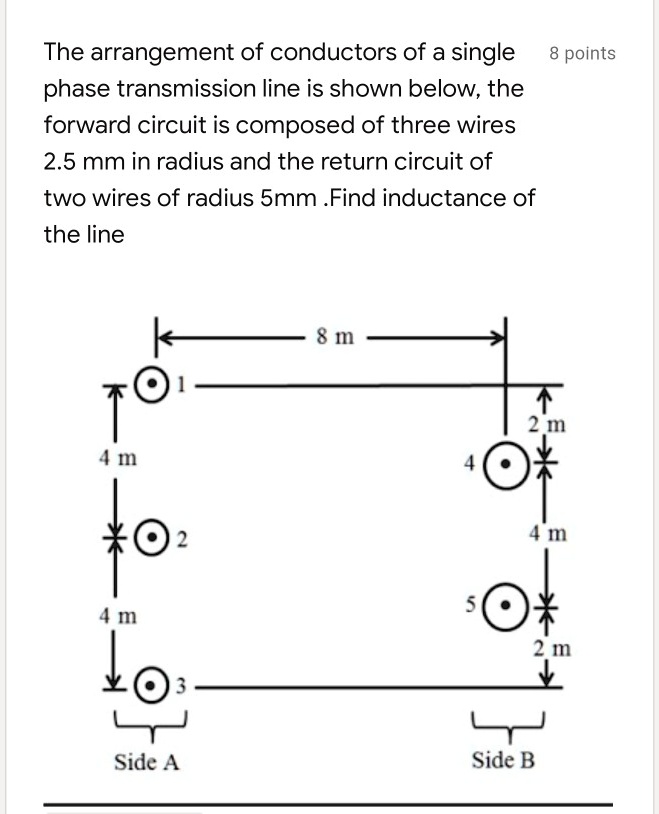 SOLVED: The arrangement of conductors of a single-phase transmission ...