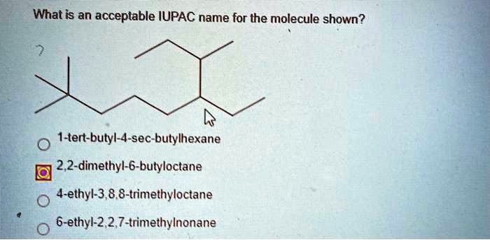 what is an acceptable iupac name for the molecule shown 1 tert butyl 4 ...