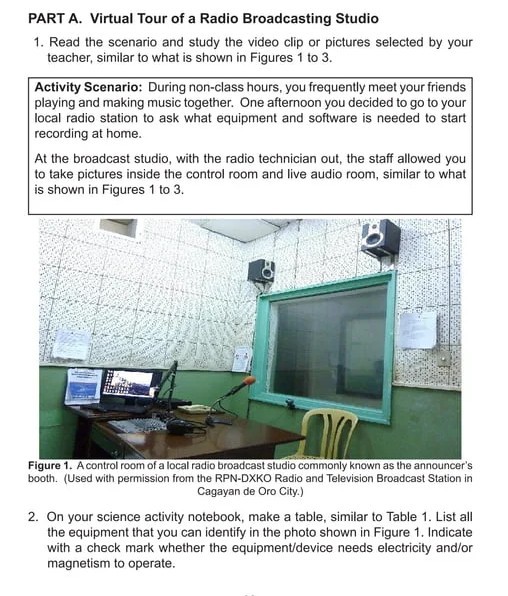 part a virtual tour of a radio broadcasting studio 1 read the scenario ...