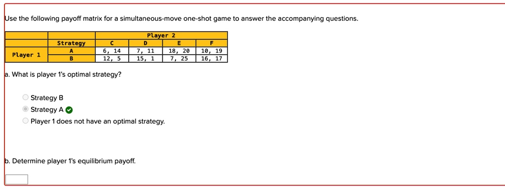 SOLVED: Use the following payoff matrix for a simultaneous-move one ... SOLVED: Use the following payoff matrix for a simultaneous-move one ...