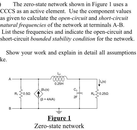 SOLVED: The zero-state network shown in Figure uses a CCCS as an active ...