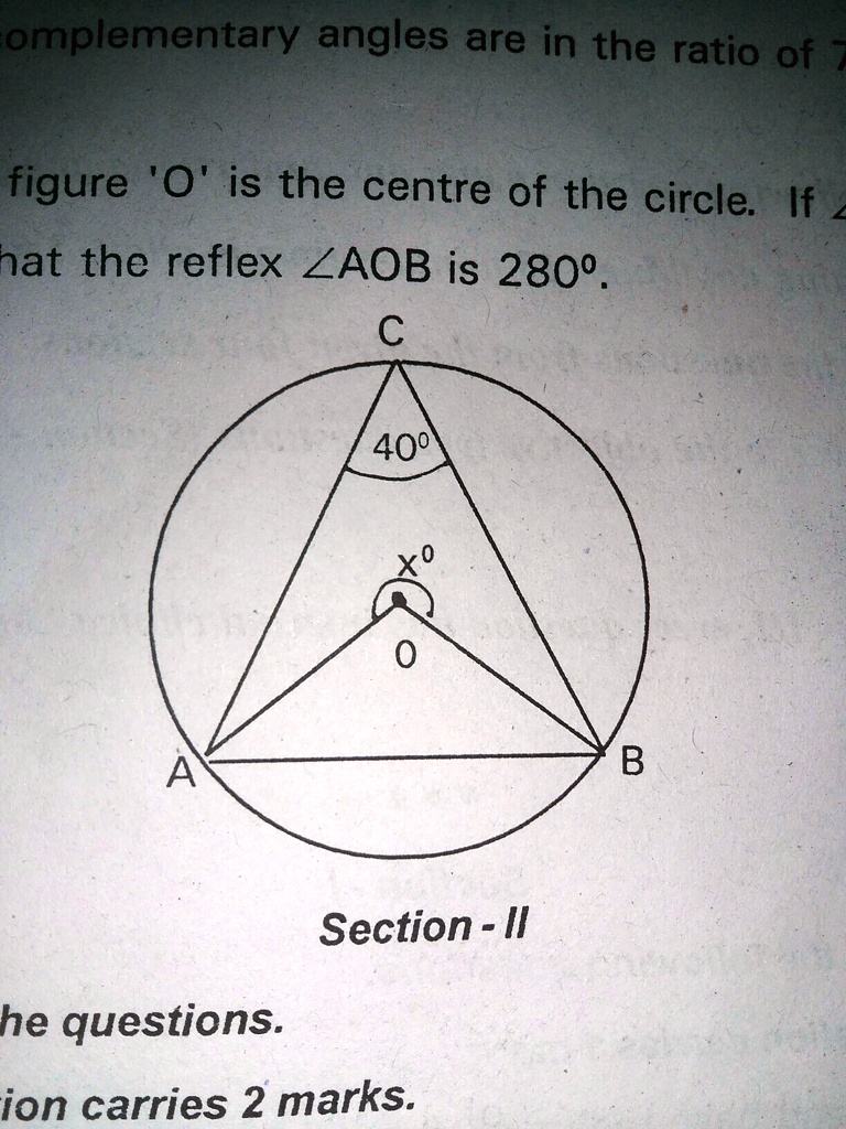 SOLVED: In the given figure, O is the center of the circle. If angle ...