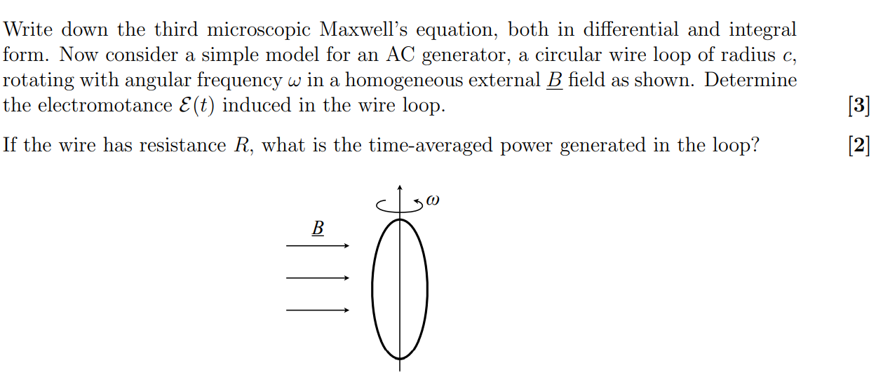 SOLVED: Write down the third microscopic Maxwell's equation, both in ...