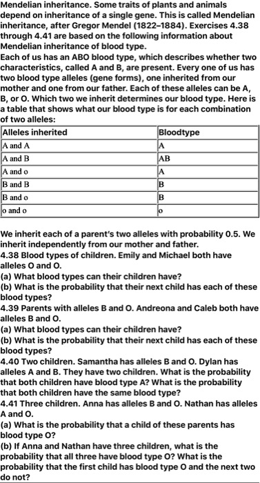SOLVED:Mendelian inheritance Some traits of plants and animals depend ...