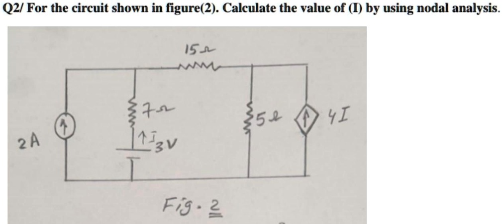 SOLVED: Q2/ For the circuit shown in figure (2), calculate the value of (I) by using nodal ...