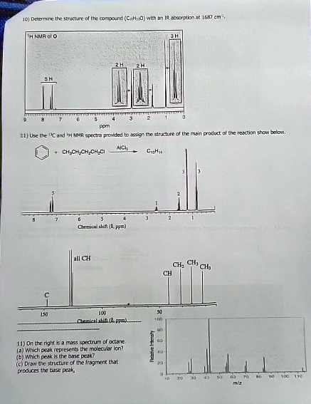 Determine the structure of the compound (C10H12O) with an IR absorption ...