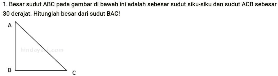 SOLVED: Besar sudut ABC pada gambar di bawah ini adalah sebesar sudut ... SOLVED: Besar sudut ABC pada gambar di bawah ini adalah sebesar sudut ...