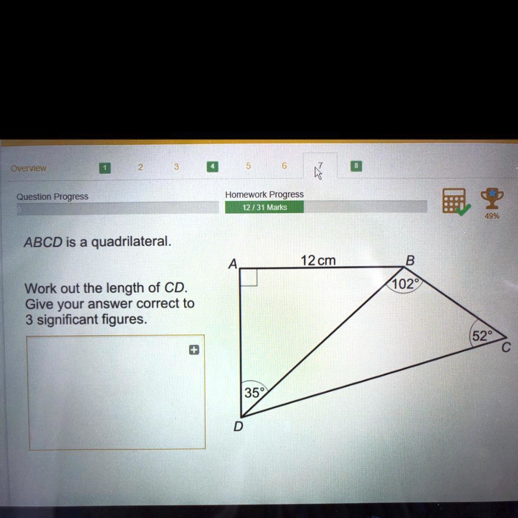 Abcd Is A Quadrilateral Work Out The Length Of Cd Give Your Answer Correct To 3 Significant