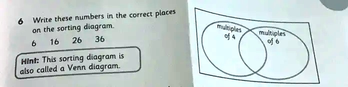 SOLVED: numbers in the correct places Write these on the sorting ...