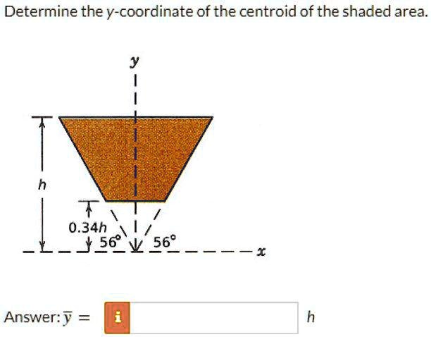 SOLVED: Determine the y-coordinate of the centroid of the shaded area. y = 1 h 0.34h^2