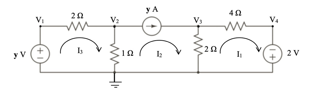 SOLVED: 1. a) For the circuit given in Figure, either use the node voltages method to calculate ...