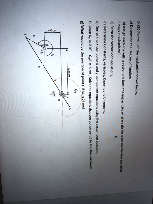 2- (20 Points) For the mechanism shown below, a) Determine the Degree of freedom b) Assign each ...