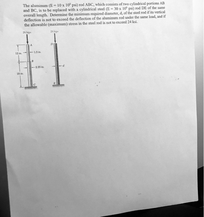 SOLVED: The aluminum rod ABC, which consists of two cylindrical ...