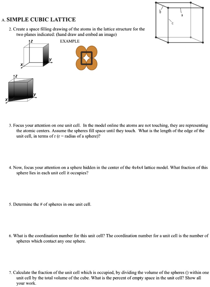simple cubic lattice 2create space tilling drawing of the atoms in the lattice structure for the ...