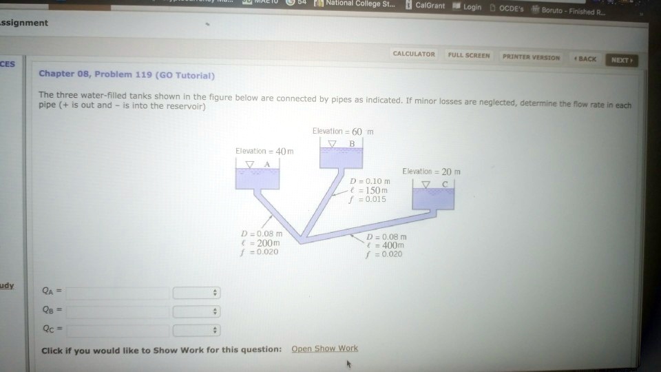 [GET ANSWER] Chapter 08, Problem 119 (GO Tutorial) The three water-filled tanks shown in the ...