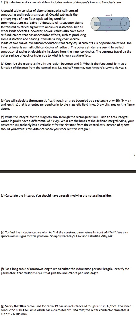 SOLVED: A coaxial cable consists of alternating coaxial cylinders of conducting and insulating ...