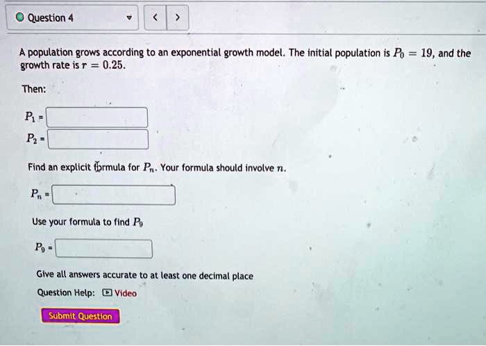 SOLVED: A population grows according to an exponential growth model ...