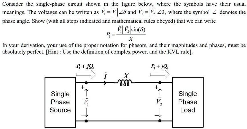 Consider the single-phase circuit shown in the figure below, where the ...