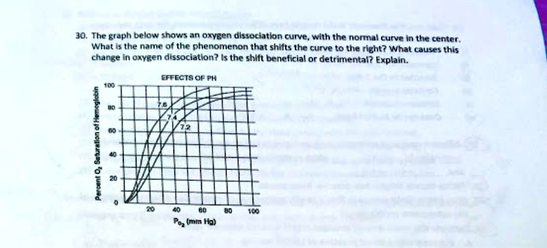 SOLVED: The graph below shows an oxygen dissociation curve, with the ...