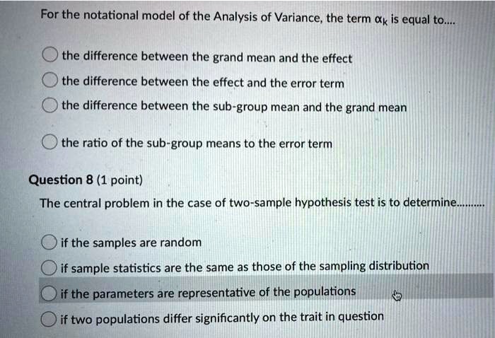 SOLVED: thanks For the notational model of the Analysis of Variance ...