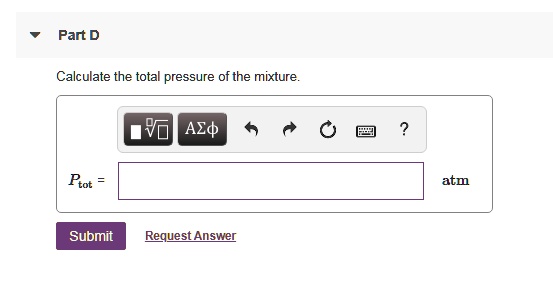 SOLVED: Calculate the total pressure of the mixture.