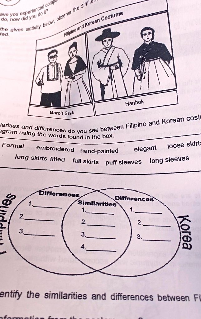 what similarities and differences do you see between filipino and ...