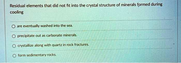 Residual elements that did not fit into the crystal...
