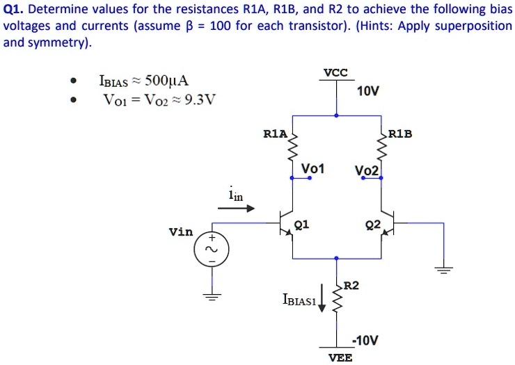 SOLVED: Texts: Could you solve it in detail again? Q1. Determine values for the resistances R1A ...