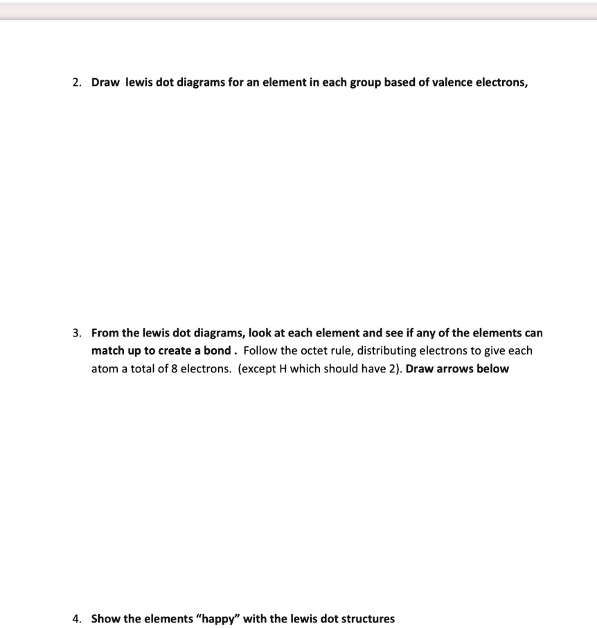 2. Draw lewis dot diagrams for an element in each group based of ...