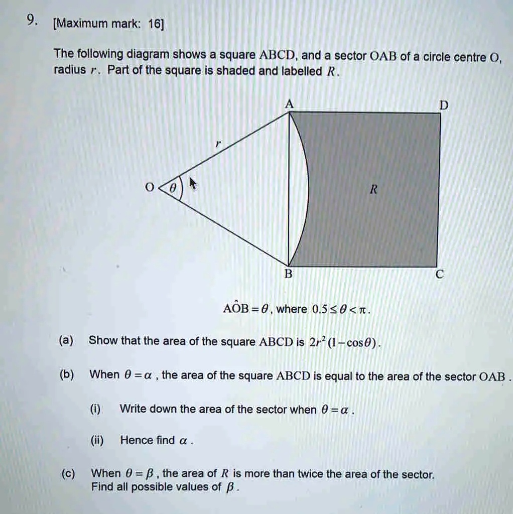 SOLVED: 9. [Maximum mark: 16] The following diagram shows a square ABCD ...