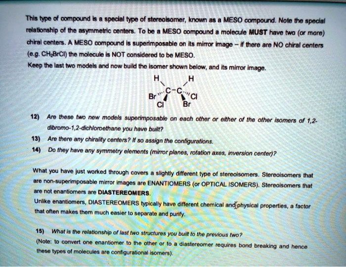 SOLVED:This tpe & cmpound 5 speclal typo of staroolsomer; known as MESO ...