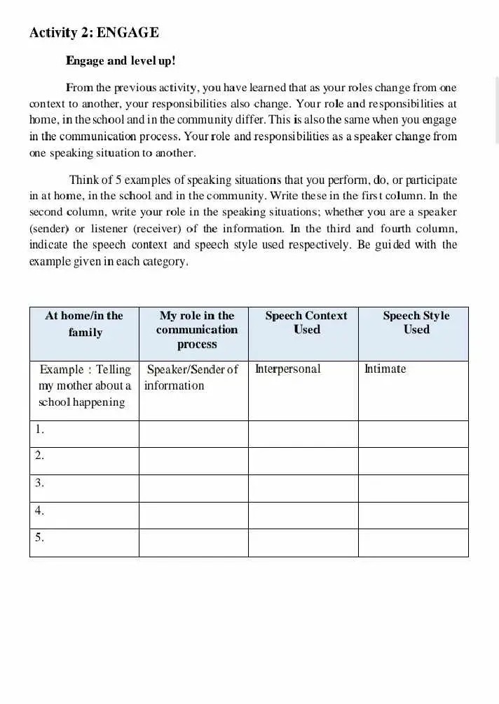 SOLVED: Activity 2: ENGAGE Engage and level up! From the previous ...