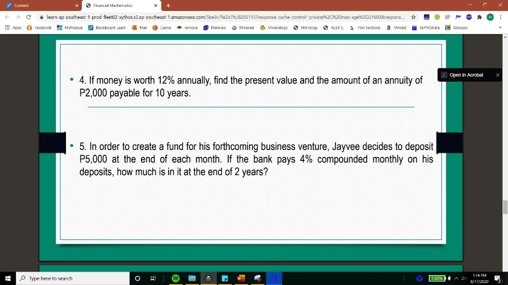 SOLVED: Please find the answer for the following: Content: Financial ...